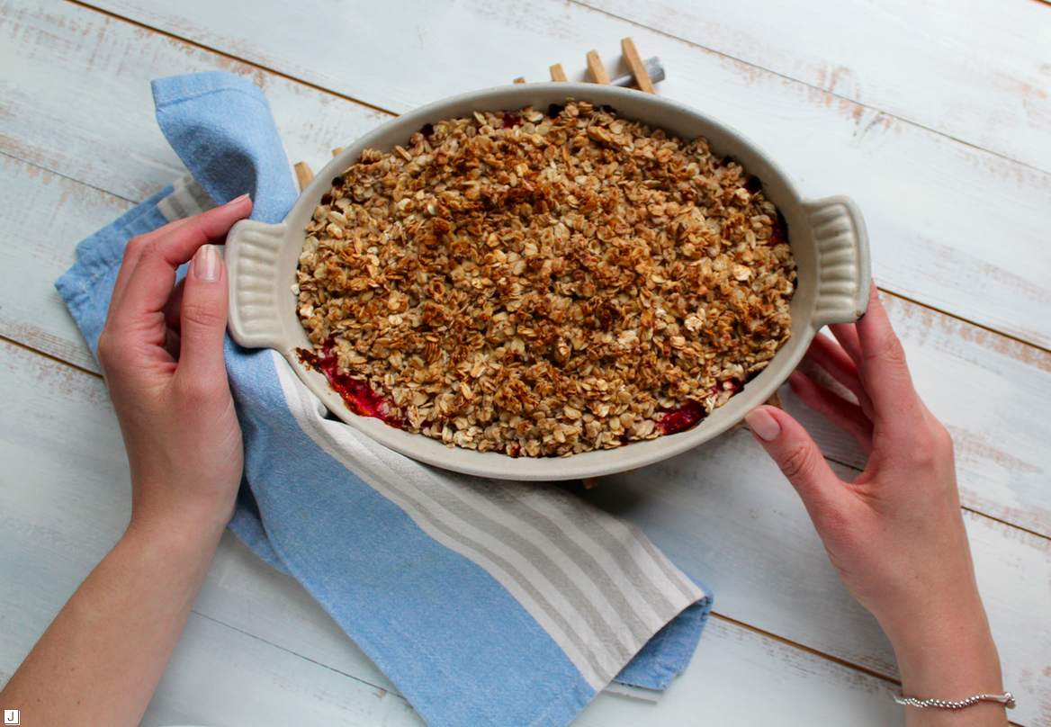 Rhubarb and Raspberry Crumble - Sarah Malcolm